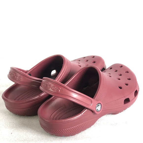 CROCS | Shoes | Crocs Classic Roomy Fit Clogs Maroon Burgandy | Poshmark